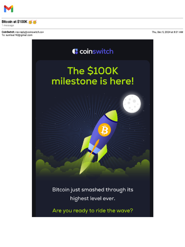Gmail - Bitcoin at $100K ?? | PDF