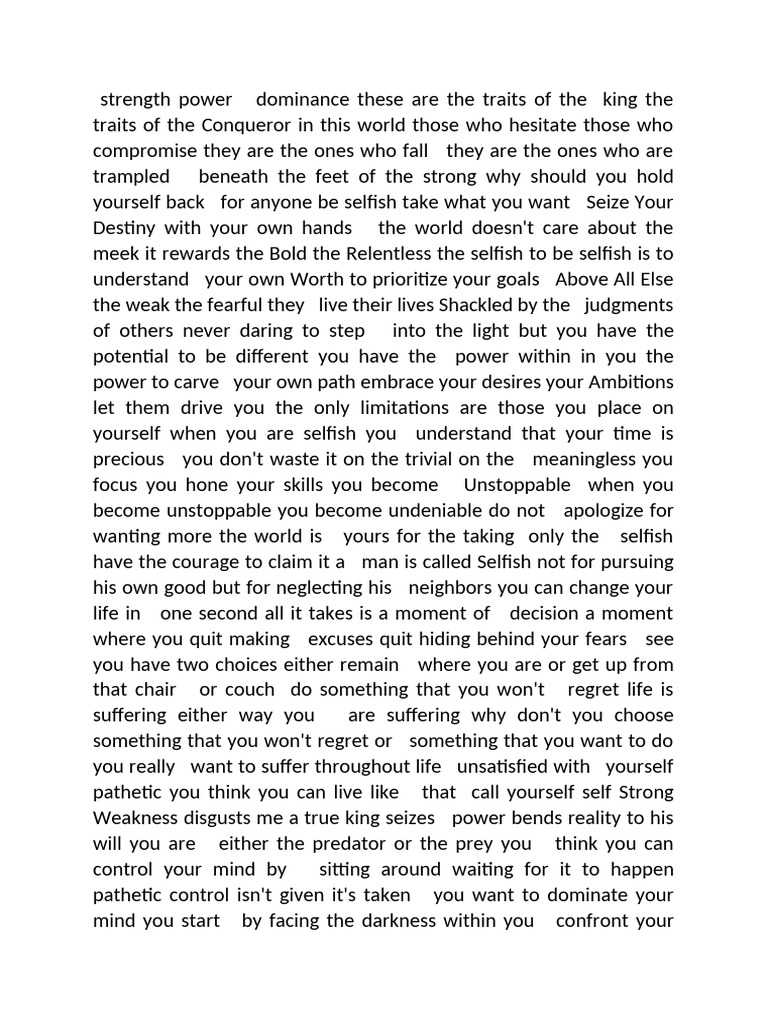 Motivational Speech Pdf Fear Mind