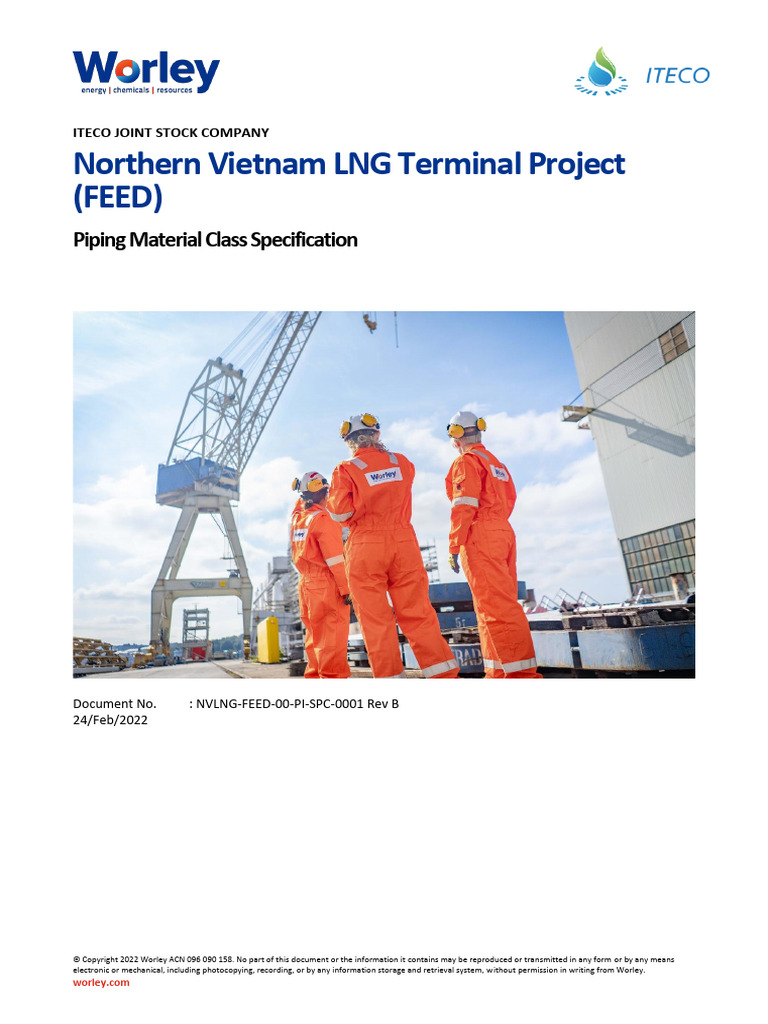 NVLNG-FEED-00-PI-SPC-0001-B | PDF | Pipe (Fluid Conveyance) | Screw