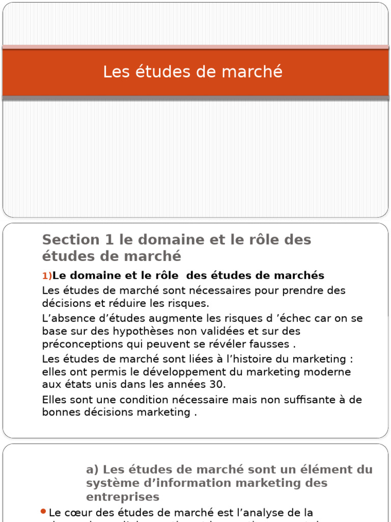 Les Ã©tudes de marchÃ© | PDF | Marque | Commercialisation