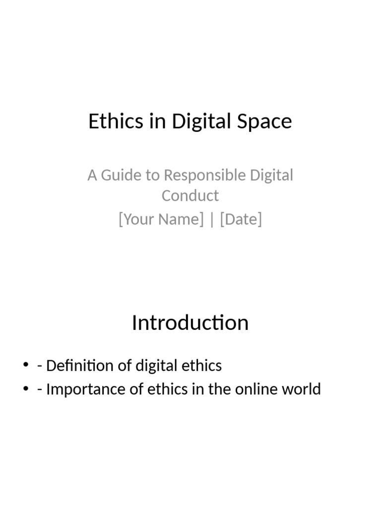 Ethics in Digital Space | PDF