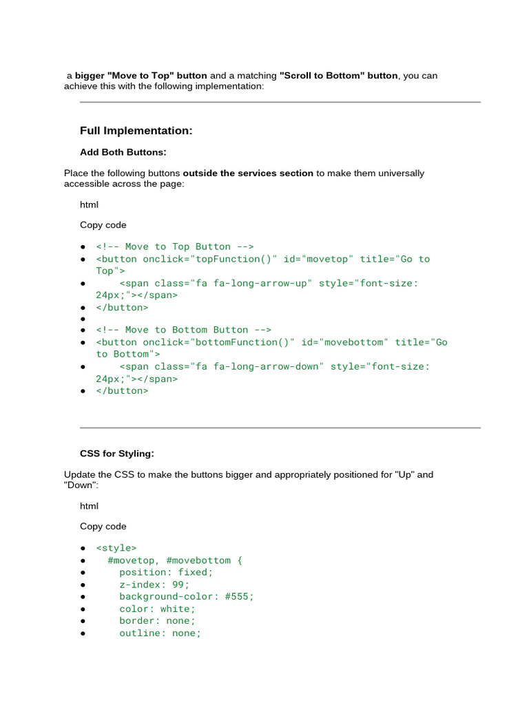 To Make The - Move To Top - and - Scroll To Bottom | PDF | Cyberspace ...