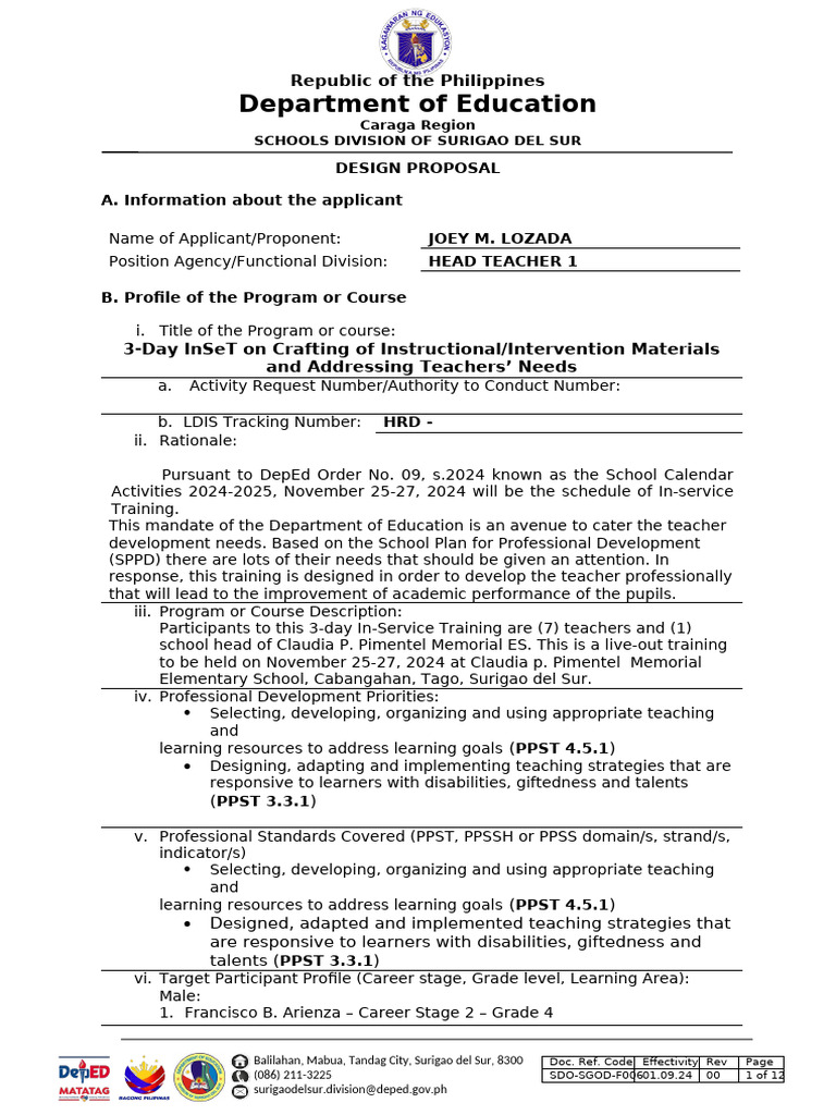 INSET-2024-2025 | PDF | Educational Assessment