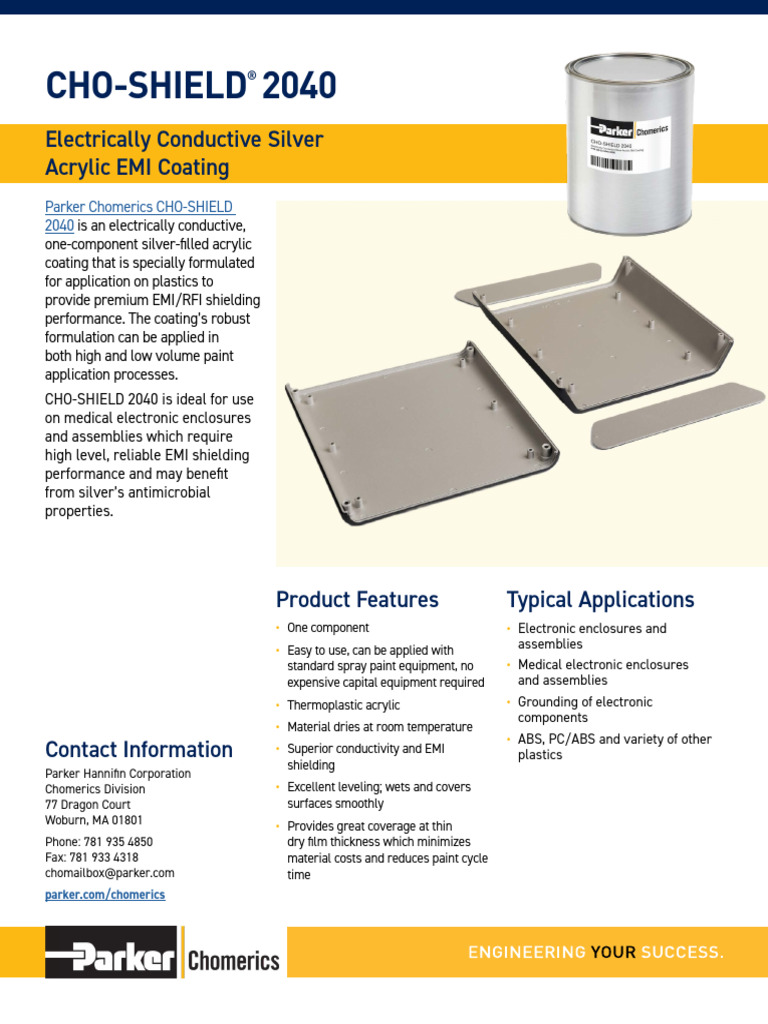 Parker Chomerics CHO SHIELD 2040 | PDF | Paint | Poly(Methyl Methacrylate)