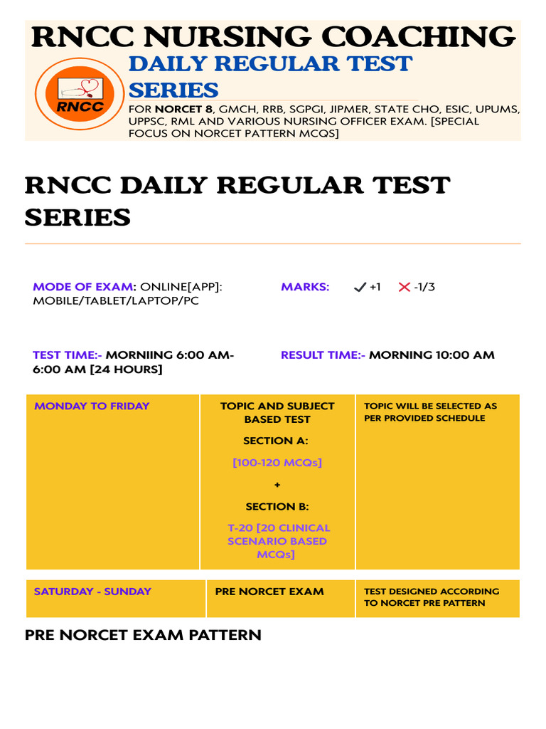 Rncc New Updated Daily Regular Test Series Nov. - Dec. 2024 Complete ...