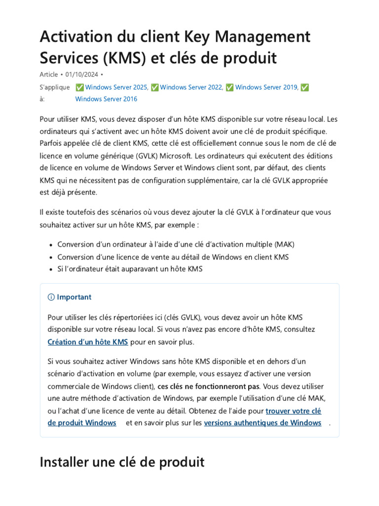 Activation KMS pour Windows 10 et 11 | PDF | Microsoft Windows | Windows 10