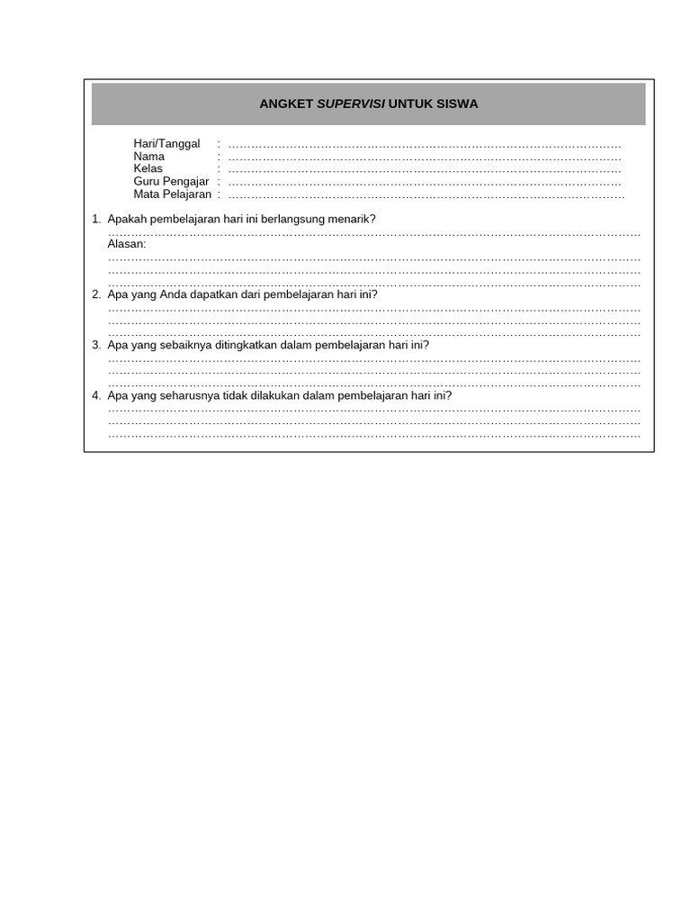 20b (Supervisi Lembar Supervisi Siswa) | PDF