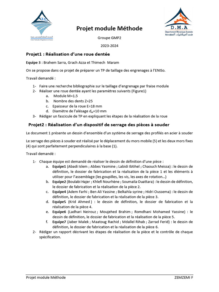 Projet de réalisation d'engrenages et pièces | PDF | Engrenage ...