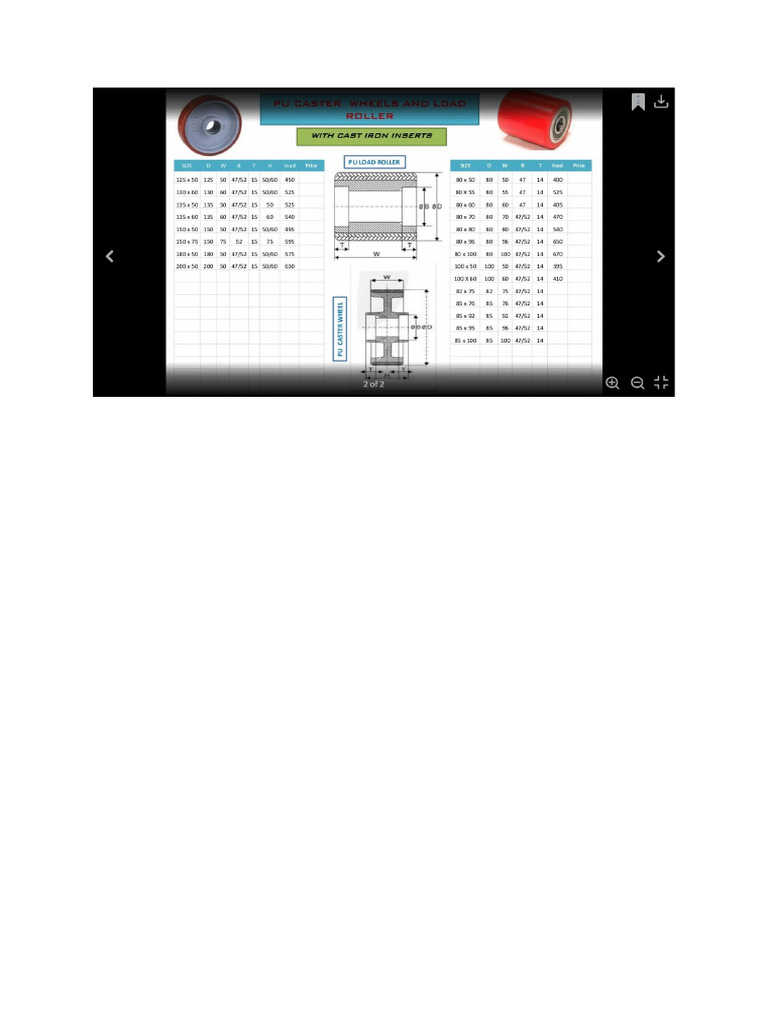 Wheel Size Chart | PDF