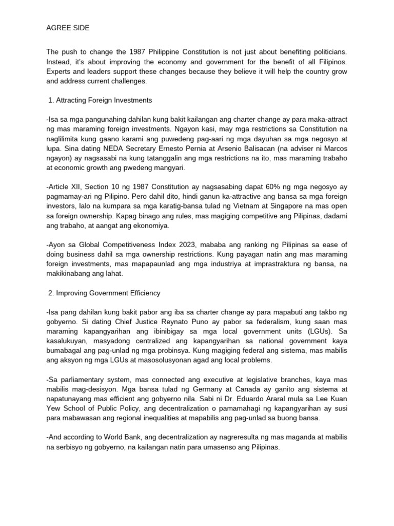 Debate Charter Change | PDF