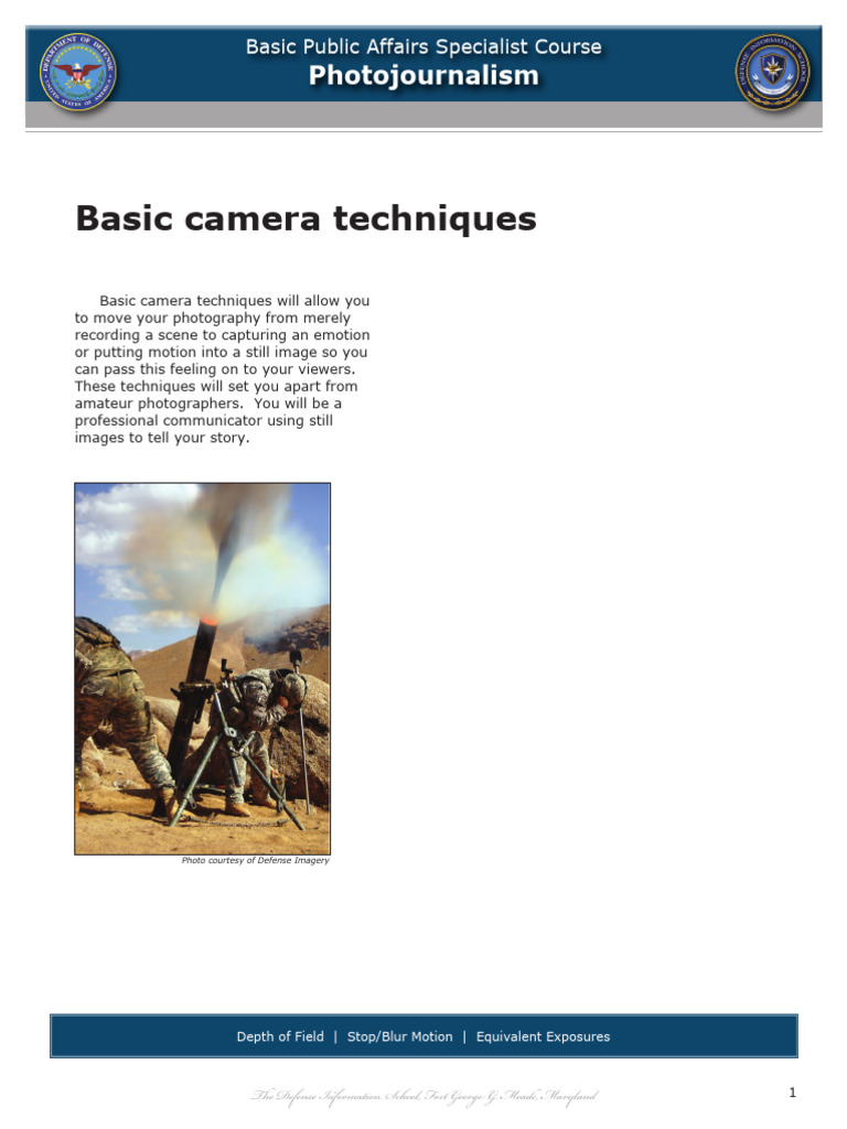 Basic Camera Techniques Guide | PDF | Shutter Speed | Exposure (Photography)