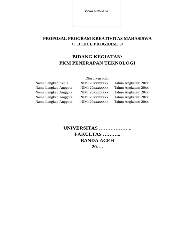 Kerangka Proposal PKM T | PDF
