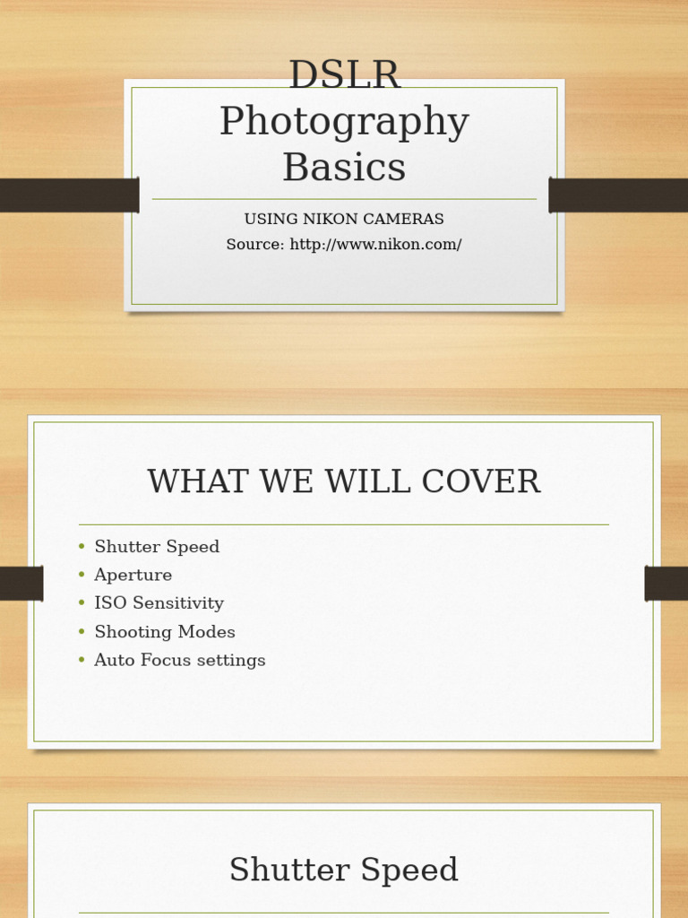 DSLR Photography Basics | PDF