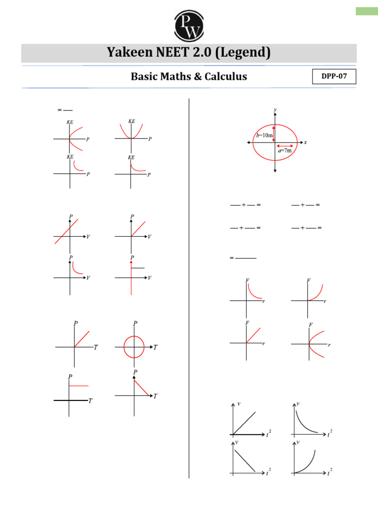 DPP_07_Basic Maths & Calculus DPP 07 Yakeen 2.0 2024 (Legend) | PDF | Physics | Mechanics