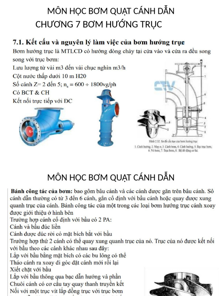Bơm Quạt Cánh Dẫn 1 (Chuong 7. Bom Ht) | PDF