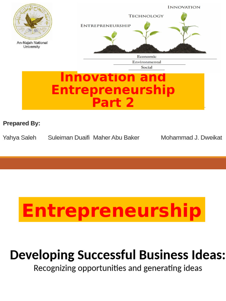Part 2 Developing Successful Business Ideas Updated 20 - 8 - 2019 | PDF | Entrepreneurship ...