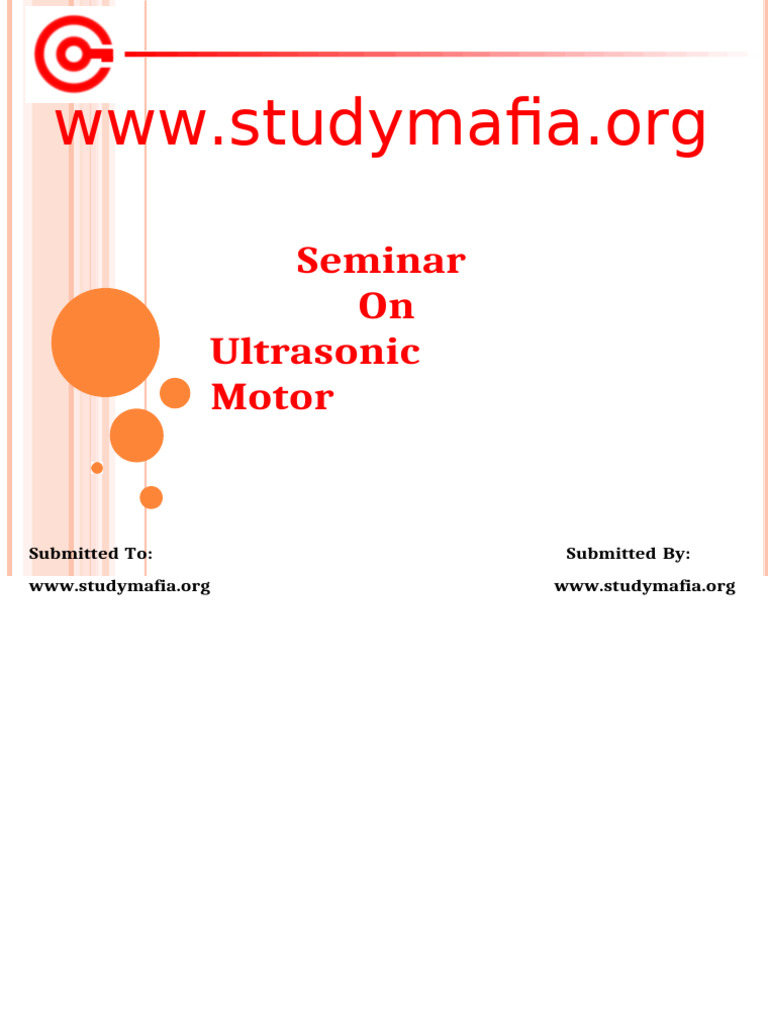 ECE-Ultrasonic-Motor-ppt | PDF | Electric Motor | Physics