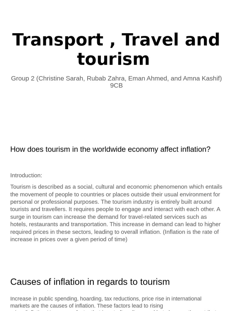 Transport, Travel and Tourism | PDF | Inflation | Tourism