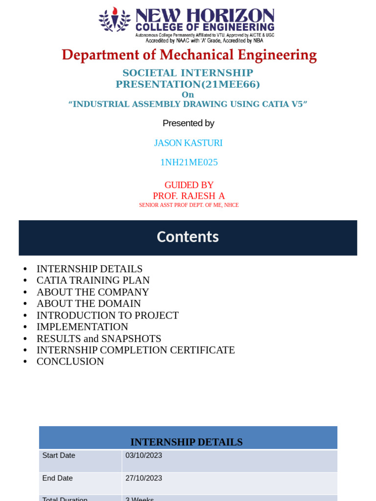Catia Internship | PDF | Engineering | Computer Aided Design