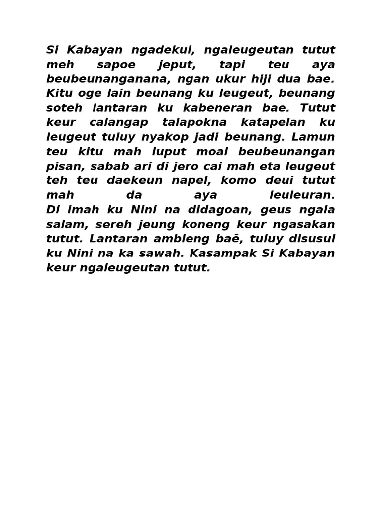 Si Kabayan Ngala Tutut | PDF