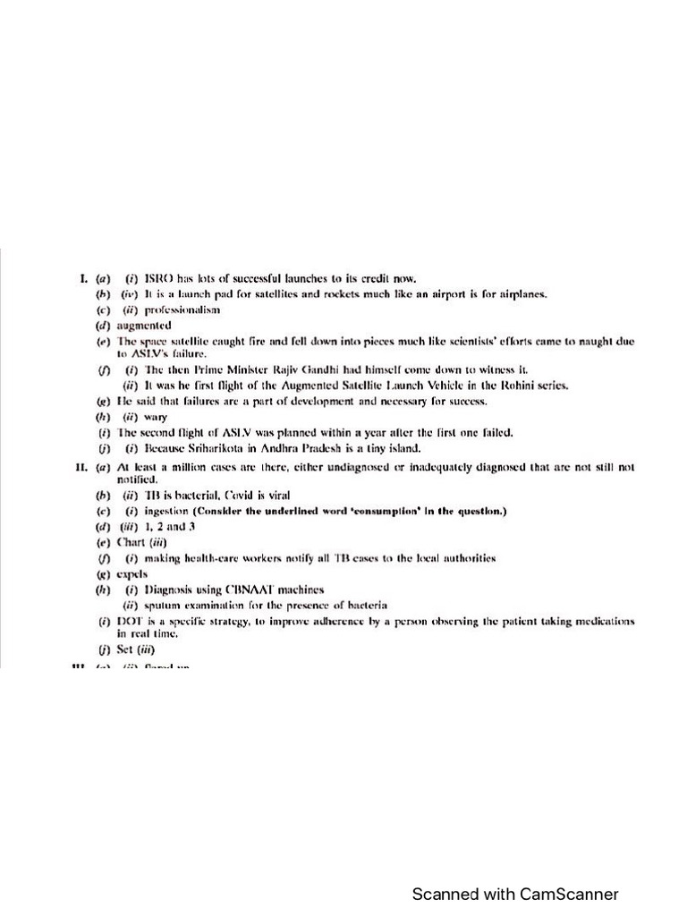 Answer Key English Class XII | PDF