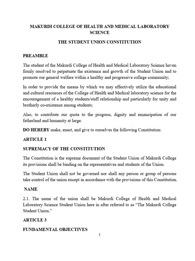 Union Constitution 2024 | PDF | Audit | Presidents Of The United States