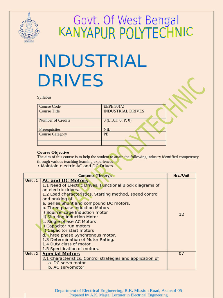 Industrial Drive Note | PDF | Electric Motor | Power Inverter