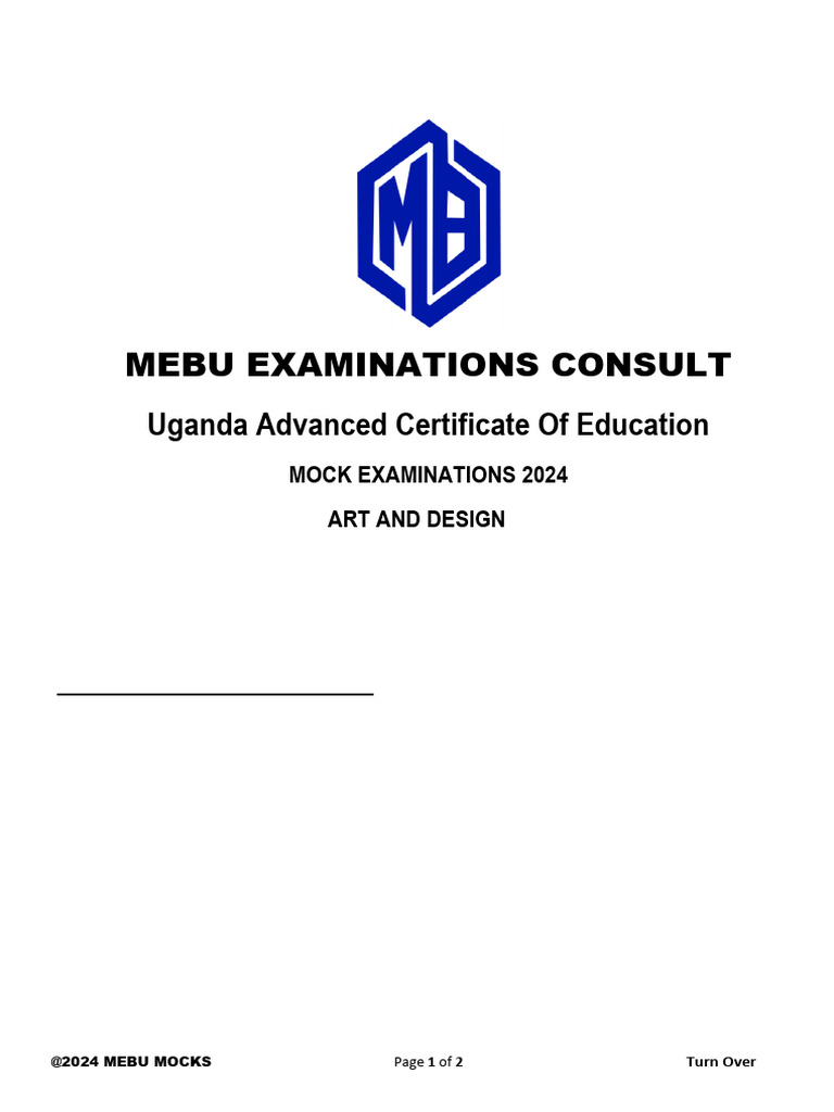 Uace Art Paper 1 | PDF