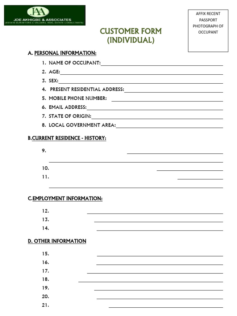 Tenant KYC Form Template | PDF
