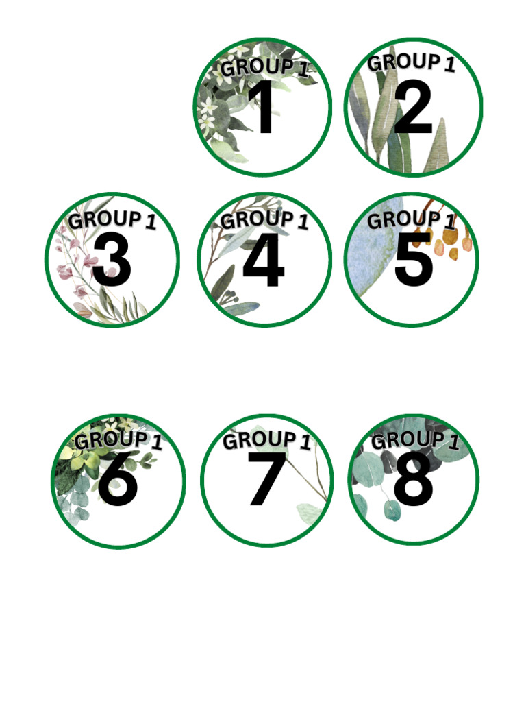 Nature Number Circles Flashcards | PDF