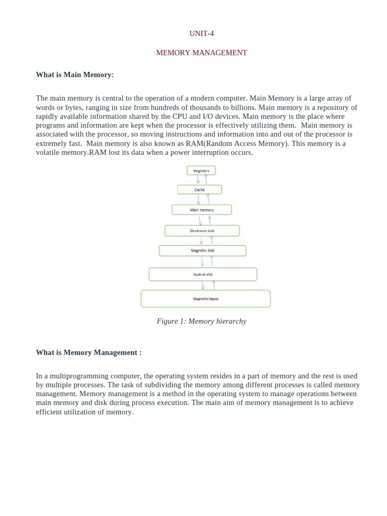 UNIT-4 OS | PDF | Process (Computing) | Computer Data Storage