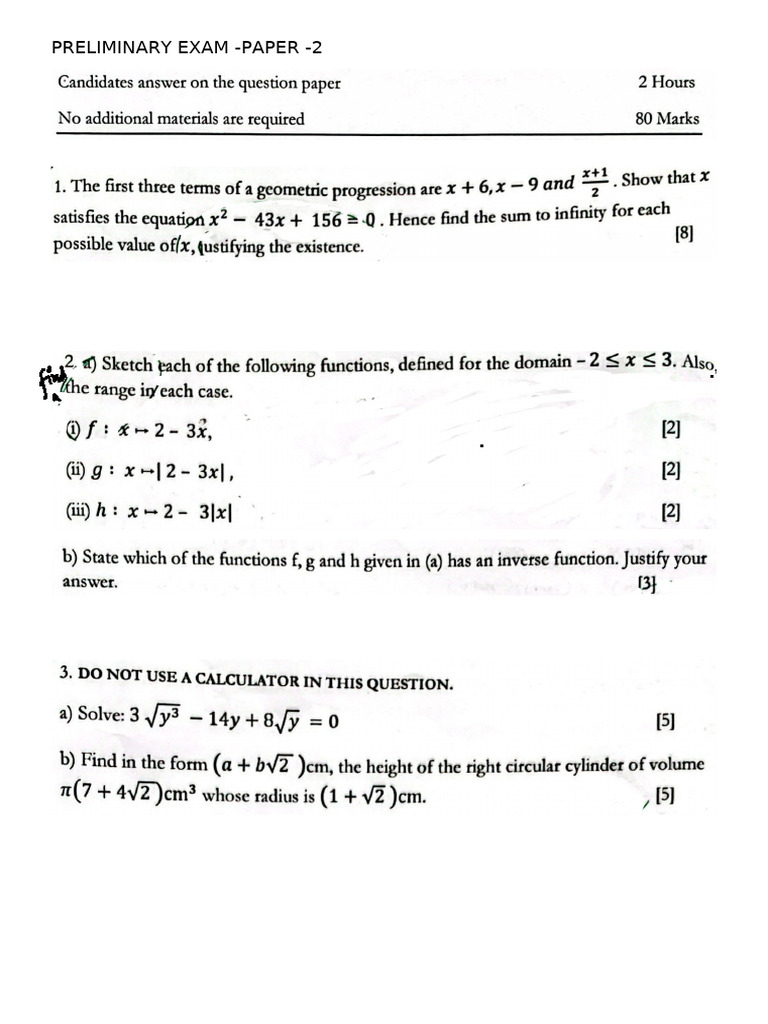 PRELIMINARY EXAM PAPER | PDF