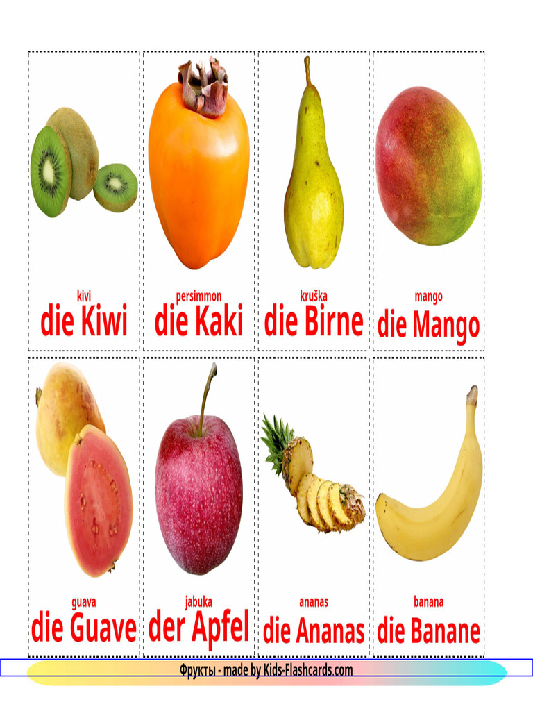 Free Russian Fruit Flashcards | PDF