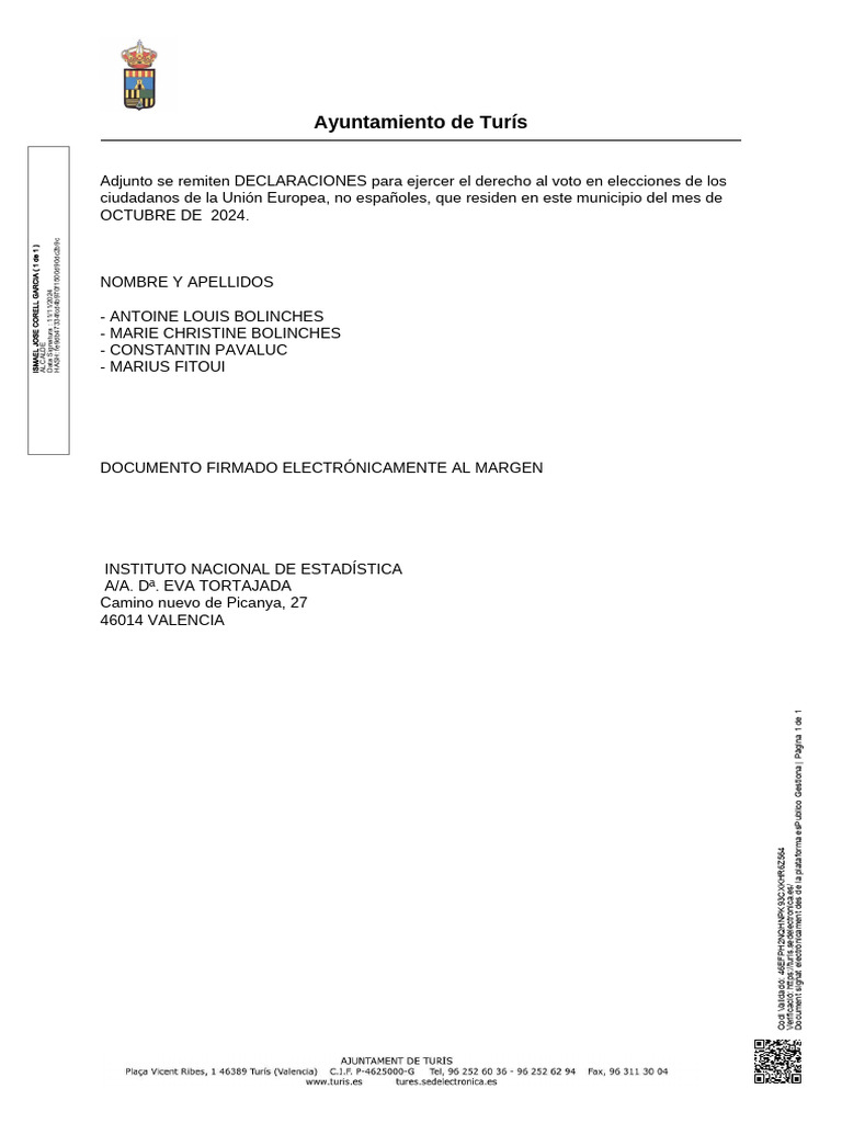 20241111_Comunicació_Ofici_OFICI CENS ELECTORAL ESTRANGERS-5 | PDF
