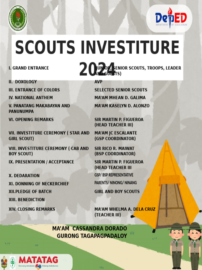 Investiture Program and Committee | PDF | Scouting | Youth Movements