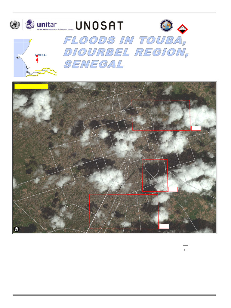 UNOSAT A4 ToubaReport 03092012 SEN | PDF | Flood | Cartography