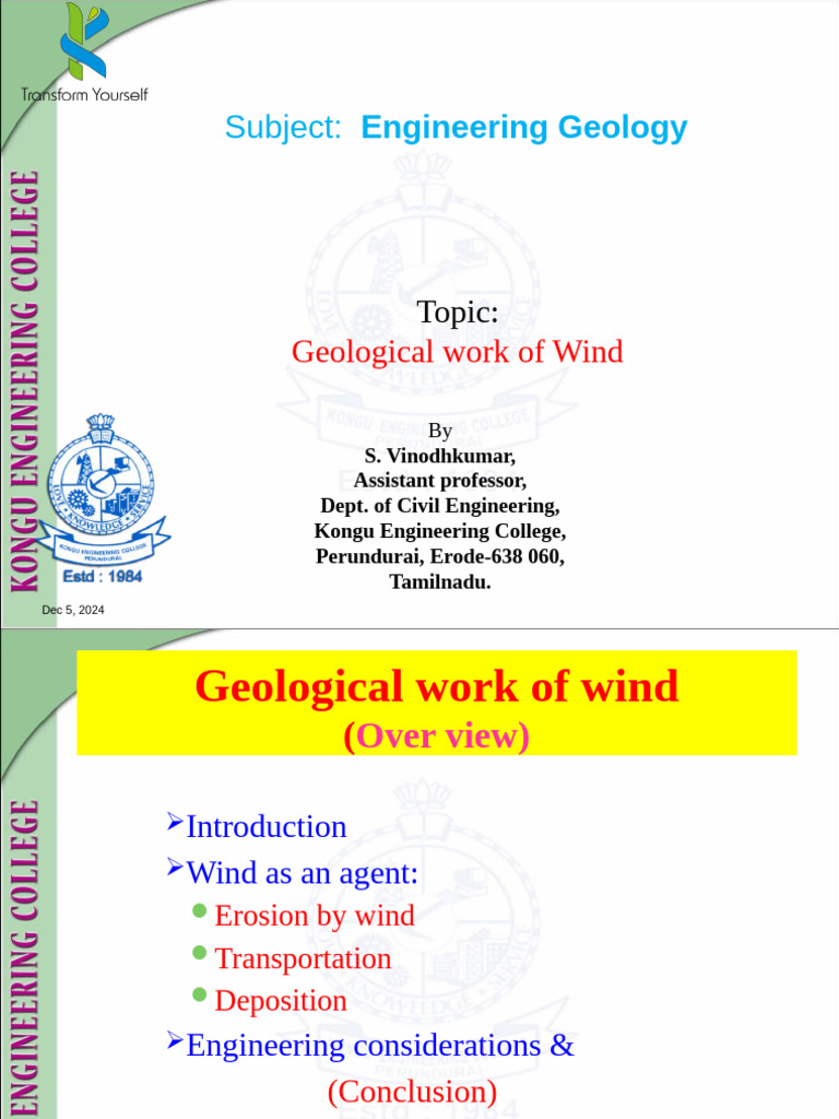 Wind Erosion and Its Geological Impact | PDF | Dune | Wound