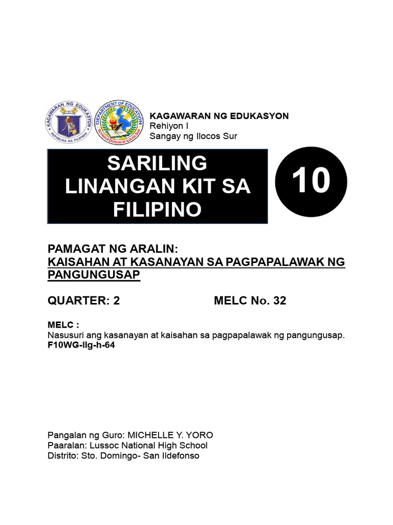 Q2 SLK Filipino-10 Melc-32 | PDF
