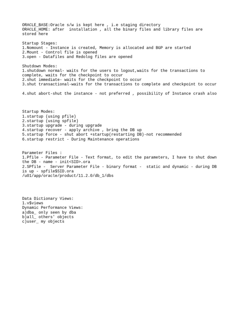 startup Modes in Oracle | PDF startup Modes in Oracle | PDF