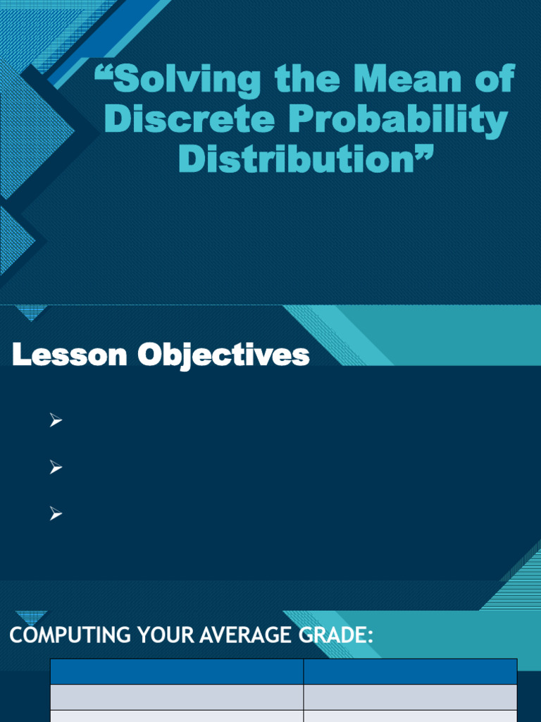LESSON 3 Solving The Mean of A Discrete Probability Distribution | PDF ...