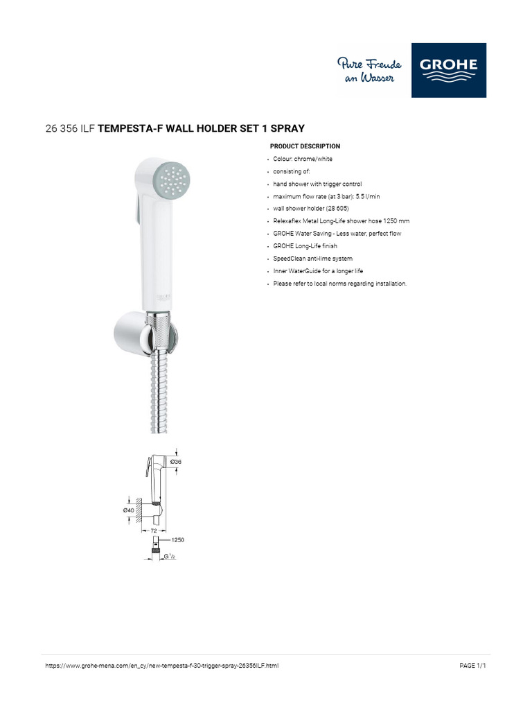 GROHE Specification Sheet 26356ILF | PDF