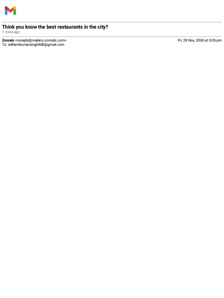 Gmail - Think You Know the Best Restaurants in the City | PDF