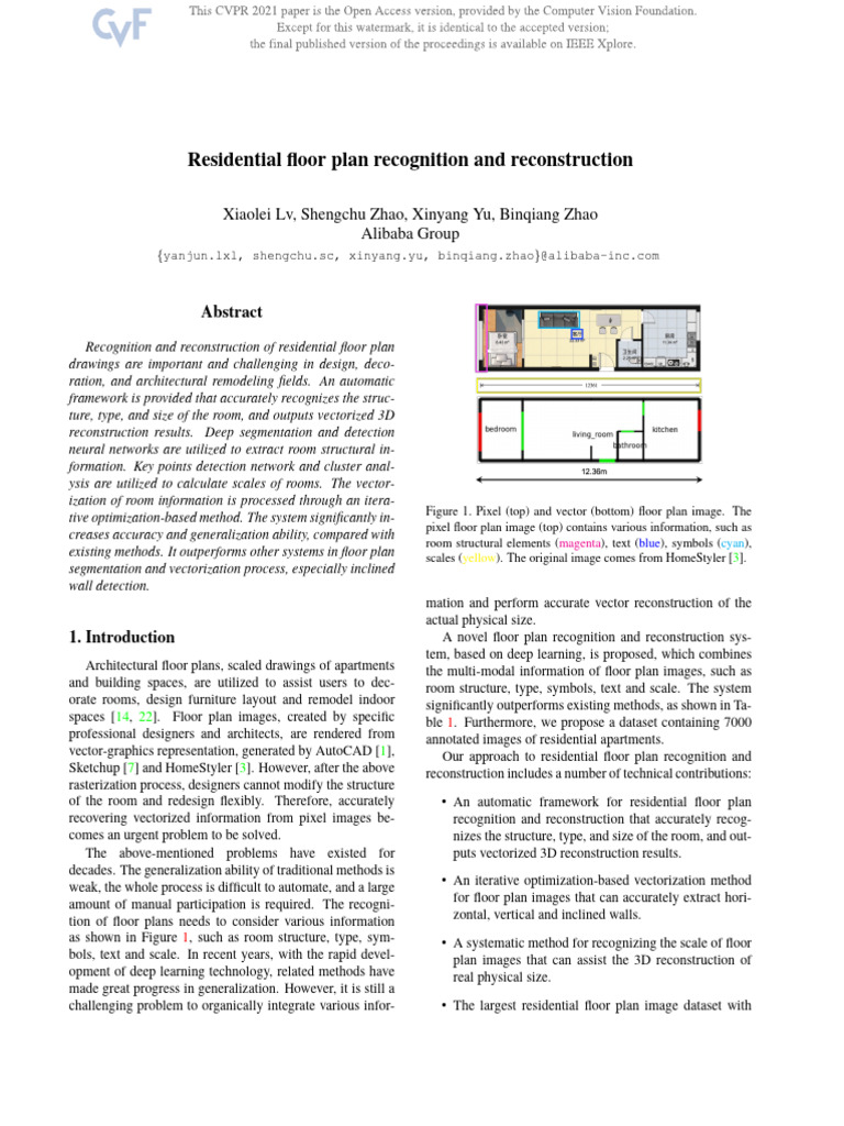 LV Residential Floor Plan Recognition and Reconstruction CVPR 2021 Paper | PDF | Image ...