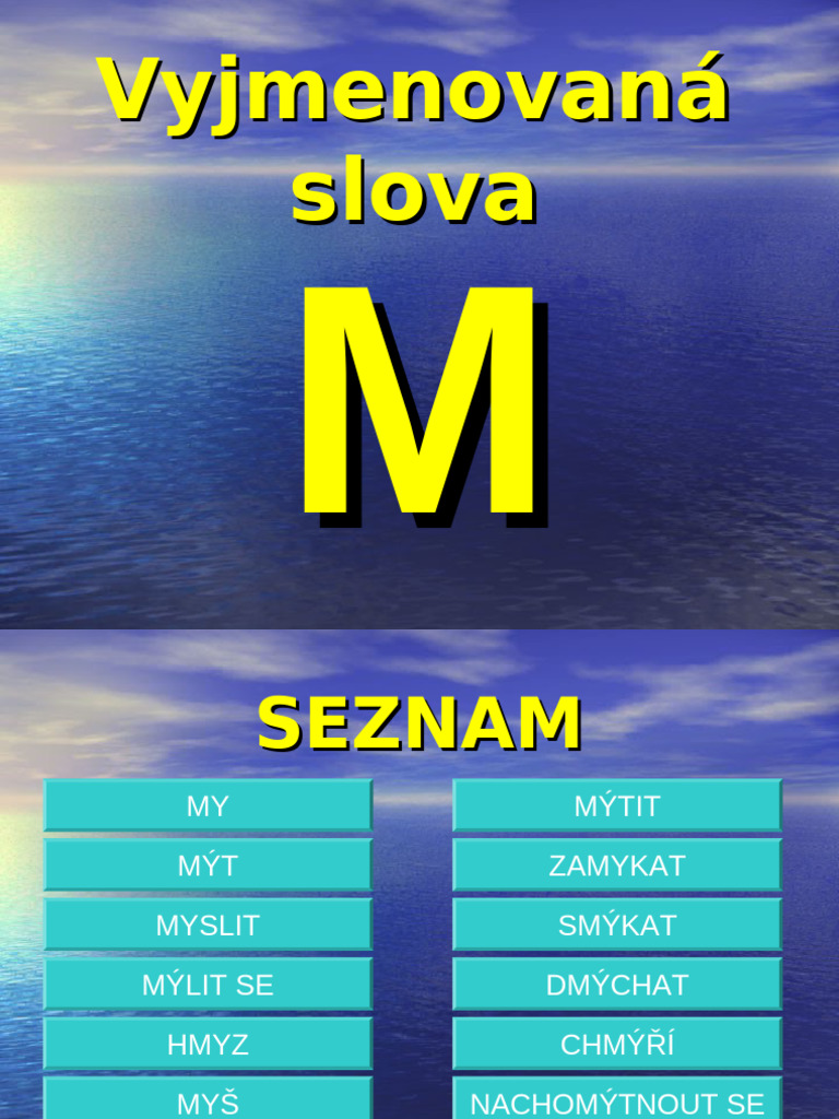 Vyjmenovaná Slova Po M | PDF