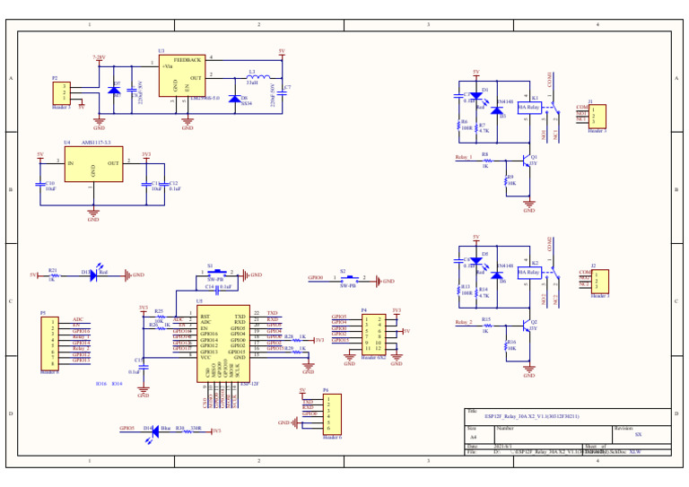 ESP12F - Relay - 30A X2 - V1 (2024-10-04 00 - 27 - 16) | PDF