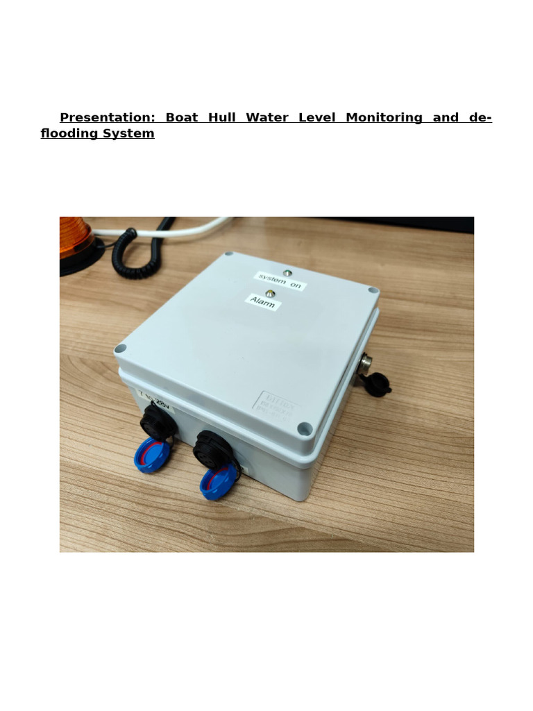 Boat Hull Water Level Monitoring System | PDF | Reliability Engineering ...