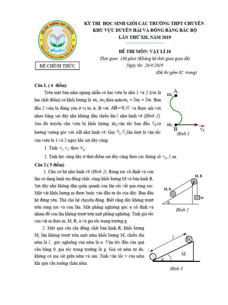 DHBB 2019 Lý 10 Chính TH C | PDF