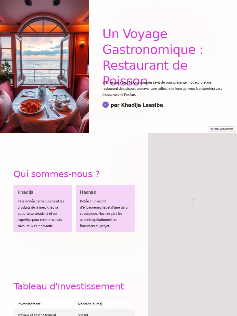 Restaurant de Poisson : Projet Gastronomique | PDF | Commercialisation ...