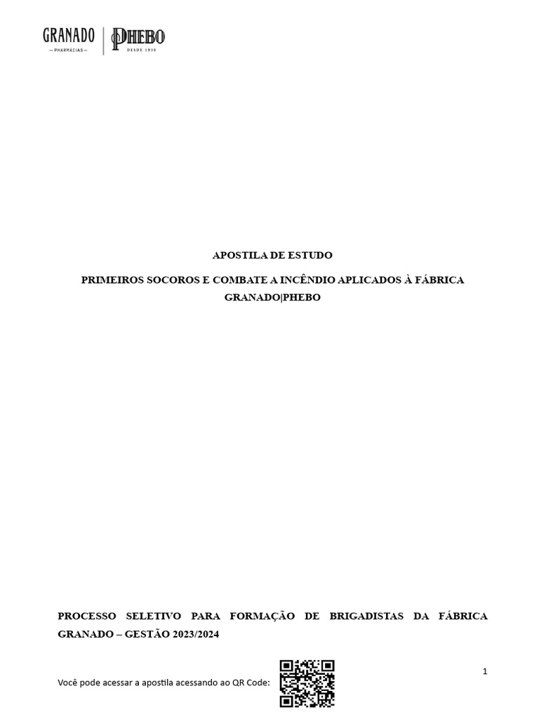 Apostila Processo Seletivo - Brigada de Emergência 2023 | PDF ...