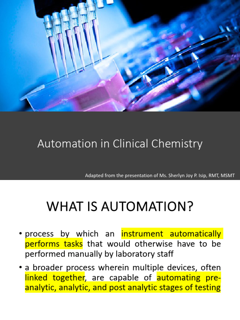 Automation seminar ppt | PDF | Automation | Immunoassay